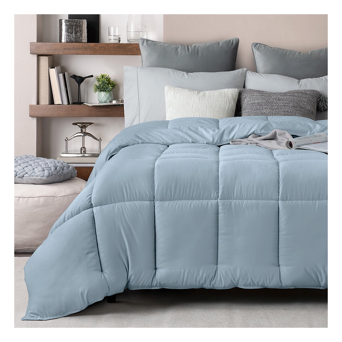 Edredón Acolchado Ultra Suave, Hipoalergénico Esquimal (Azul ...