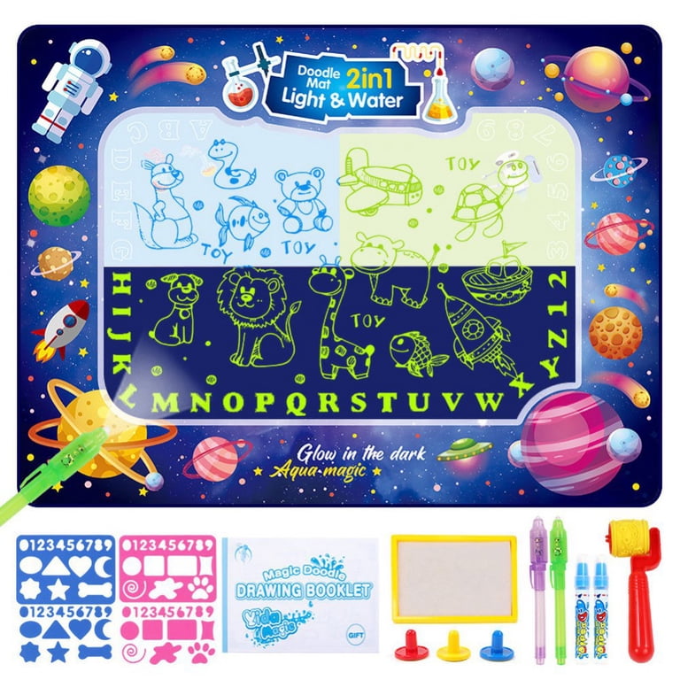40x32 Inches Luminous Magic Doodle Drawing Mat Glow In The