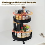 2 Tier Rotating Spice Rack, 10-inch Spinning Spice Organizer, Kitchen ...