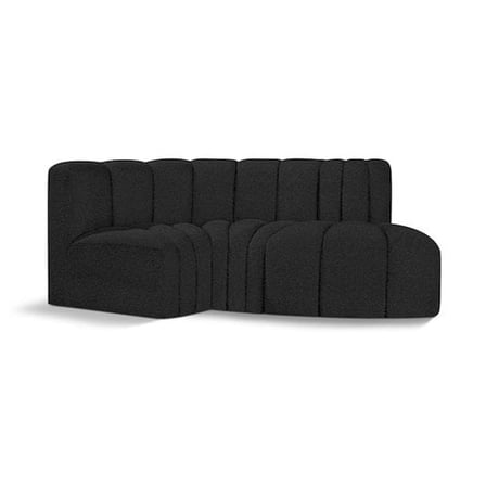 Meridian Furniture Arc Green Boucle Fabric Modular Sectional - Walmart.com