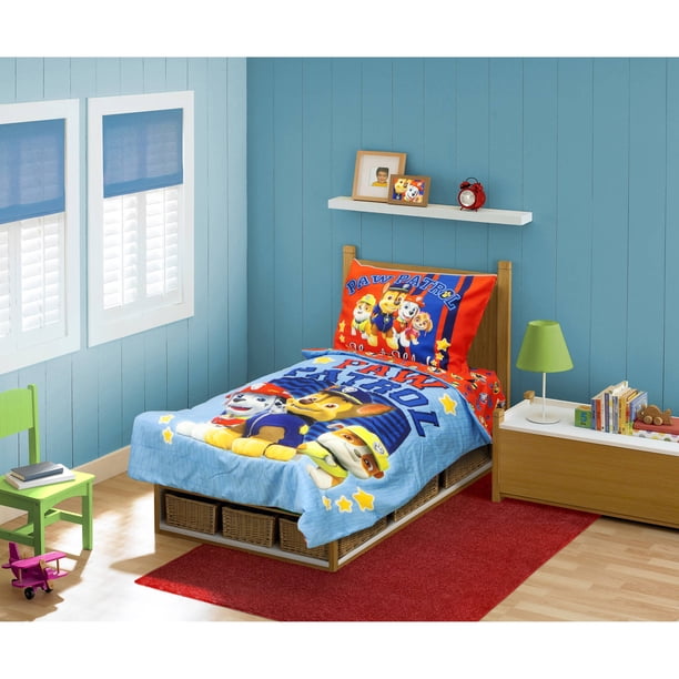 BabyBoom Nick Jr PAW Patrol 4-Piece Toddler Bedding Set Here to Help ...