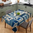 Abstract Blue Starfish Crab Table Cloth 60x84in, Waterproof Rectangle ...
