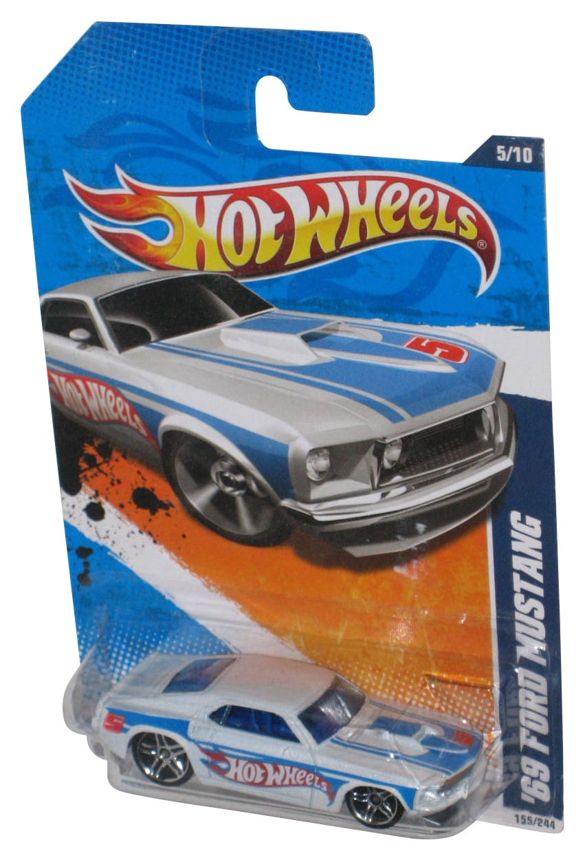 Hot Wheels HW Racing '11 5/10 White '69 Ford Mustang Toy Car #155/244 ...