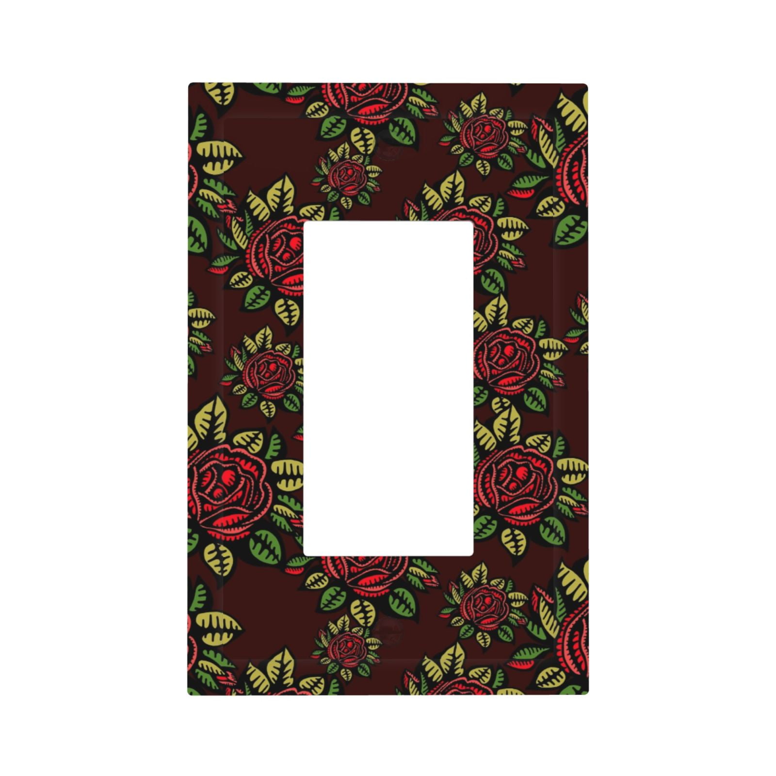 DouZhe 1-Gang Decorator/Rocker Wallplate, Abstract Red Roses Flowers ...
