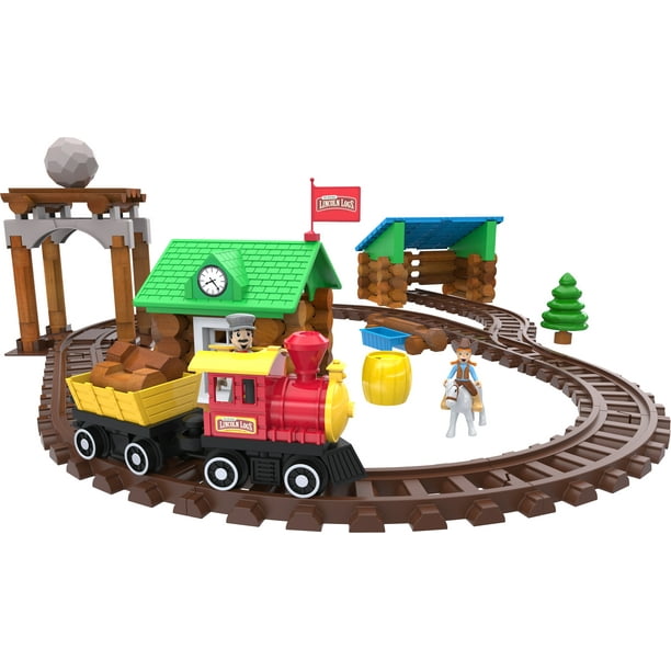 LINCOLN LOGS Sawmill Express Train - Real Wood Logs - Buildable Train ...