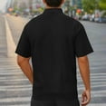 Dagegui Black Short Sleeve T-Shirt for Men Summer Turndown Collar Work ...