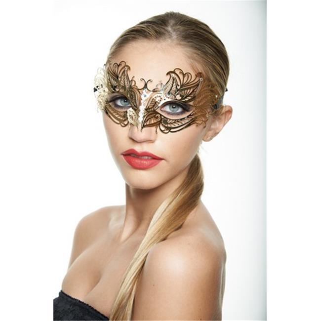 Gold Laser Cut Masquerade Mask with Clear Rhinestones | Walmart Canada