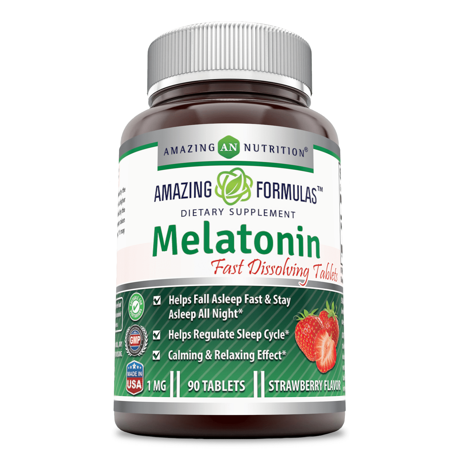 Amazing Formulas Melatonin (Strawberry Flavor) 1 Mg 90 Tablets ...