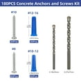 180PCS Conical Concrete Anchors and Screws Assortment Kit, 90PCS ...