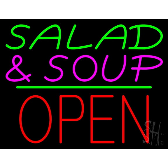 Chinese Food Logo Block Open Green Line LED Neon Sign 15 x 19 - inches ...