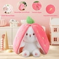 (10in Strawberry)Bunny Pillow Decoration, Reversible Bunny Stuffed ...