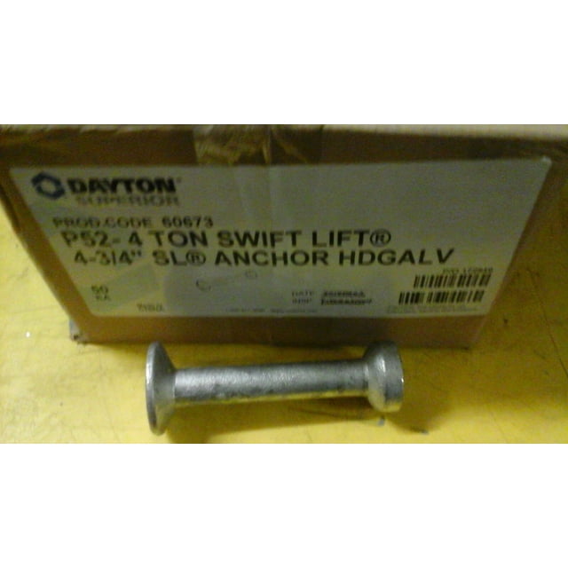 P52-4 TON SWIFT LIFT ANCHORS 4-3/4" - Dayton Superior 50 PCS - Walmart.com