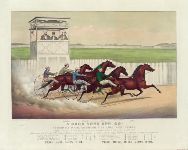 Print: A Good Send Off,-Go!: Goldsmith Maid, American Girl, Lucy And ...