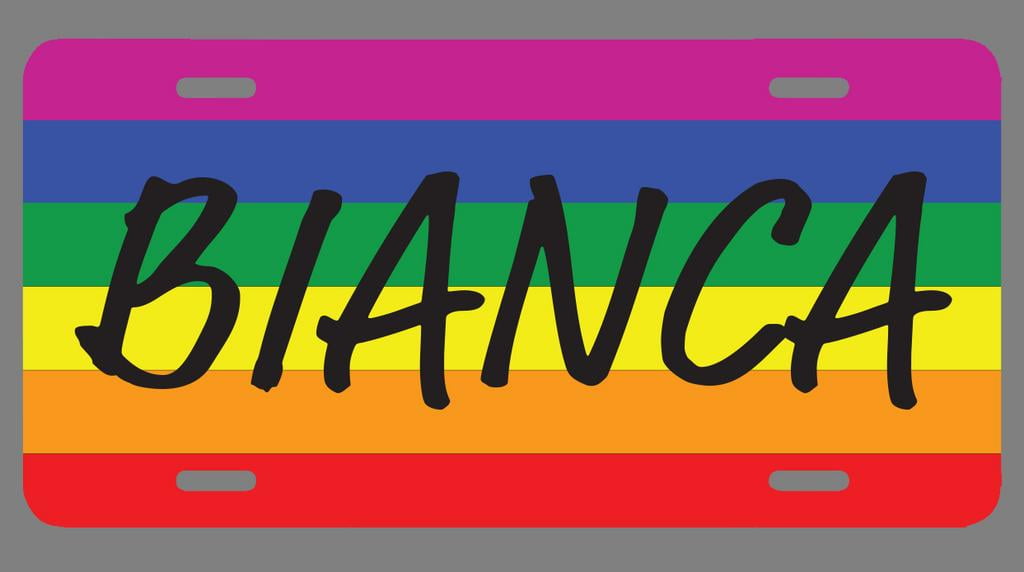 Bianca Name Pride Flag Style License Plate Tag Vanity Novelty Metal ...