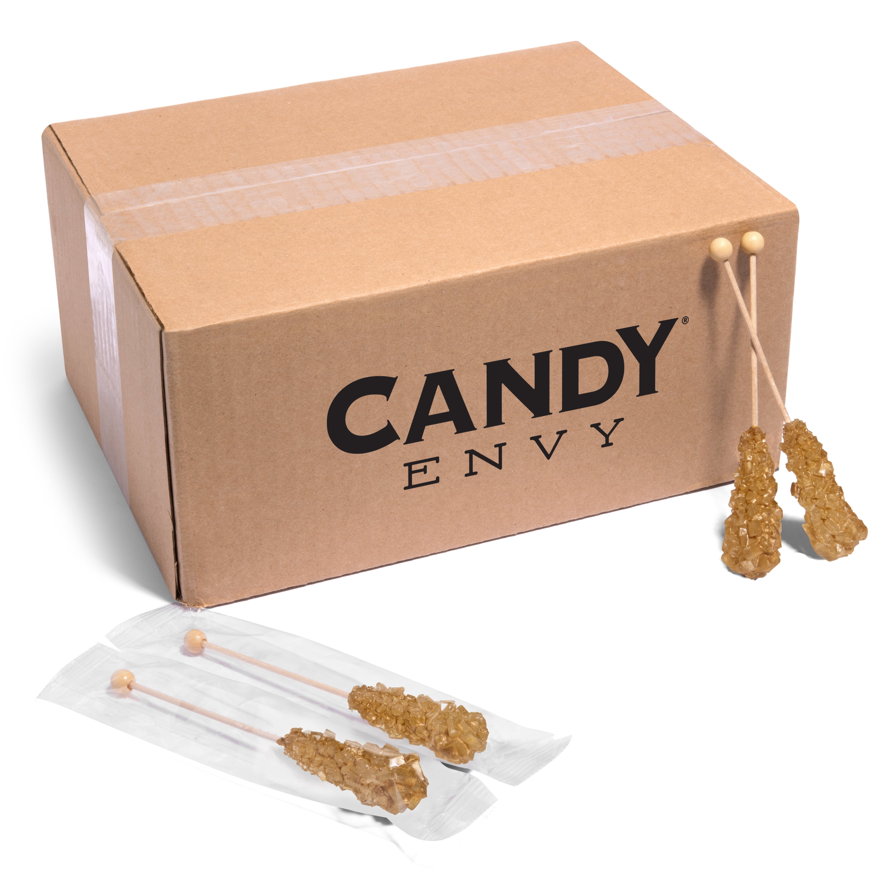 Candy Envy Gold Cafe Sugar Sticks, 100 Individually-Wrapped Sugar ...