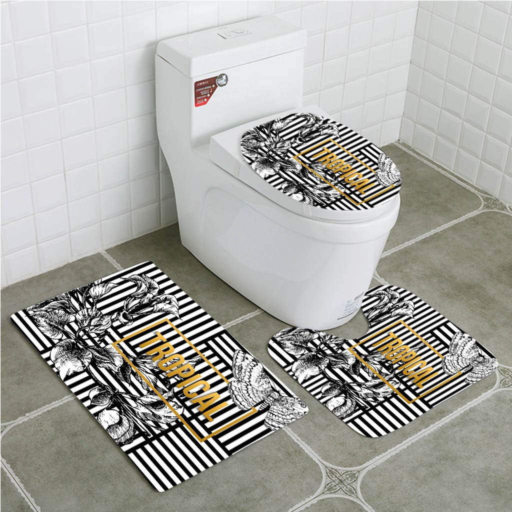 CHAPLLE Flower Exotic Petals Tropical Butterfly over Minimalist Striped ...