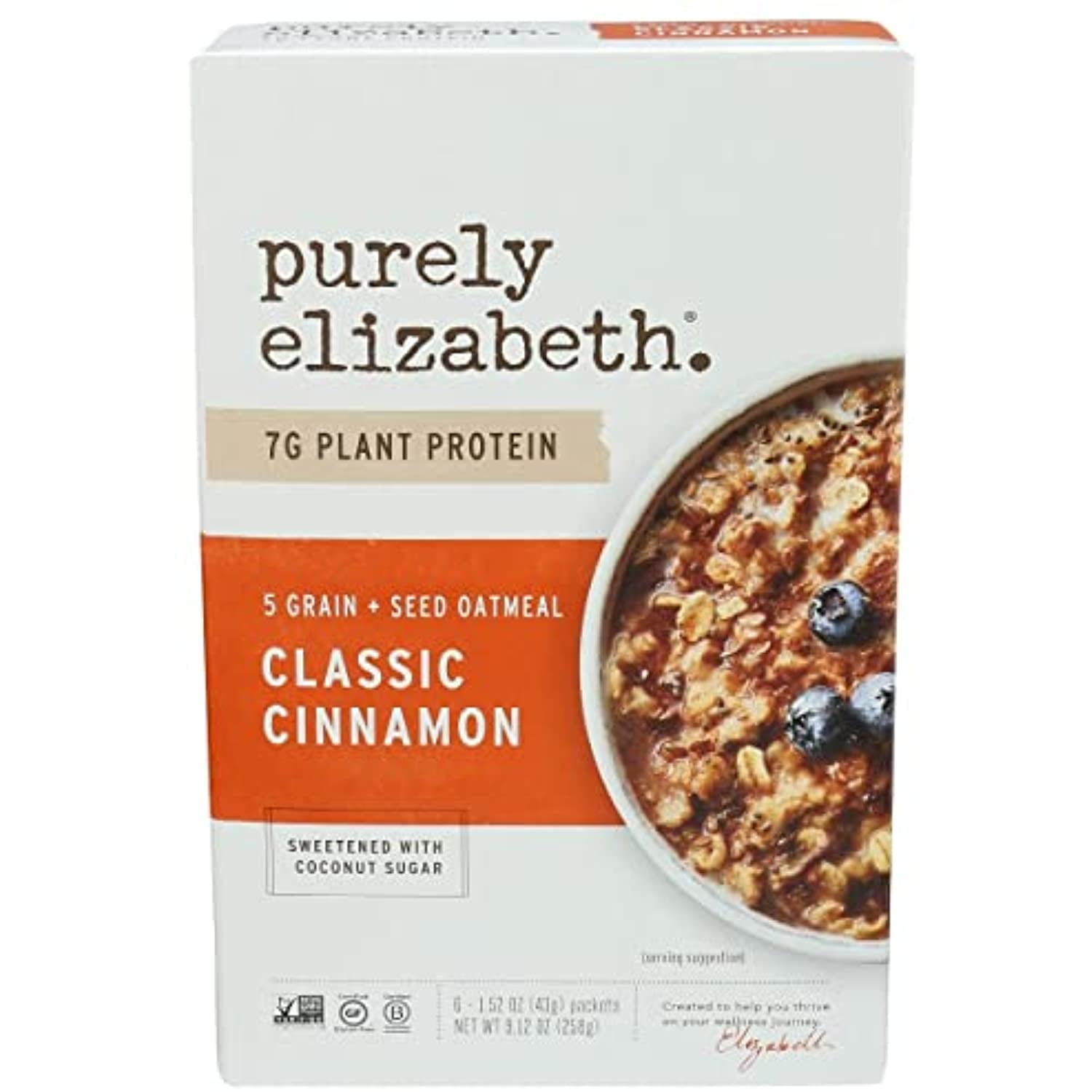 Purely Elizabeth Classic Cinnamon Instant Oatmeal, 9.12 Oz - Walmart.com