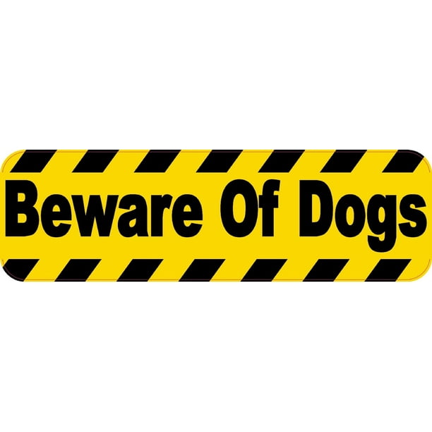 10in x 3in Beware of Dogs Warning Sign Bumper Sticker Decal Window ...