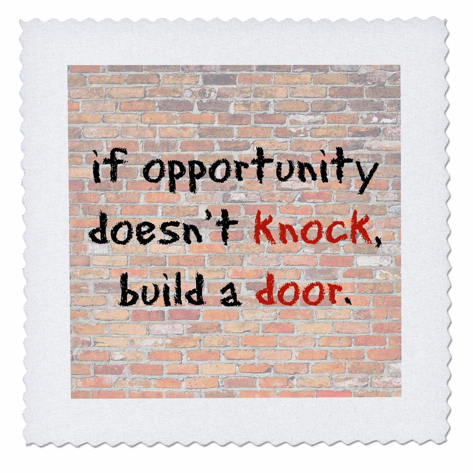 3dRose opportunity knows, black lettering on a brick wall background ...