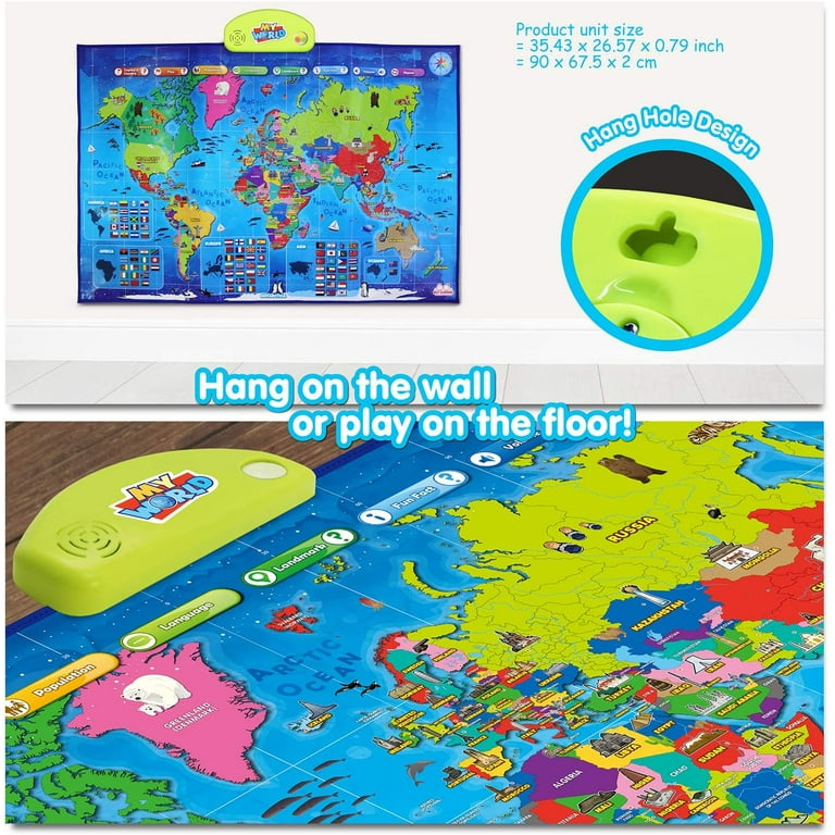BEST LEARNING I-Poster My World Interactive Map Educational, 40% OFF