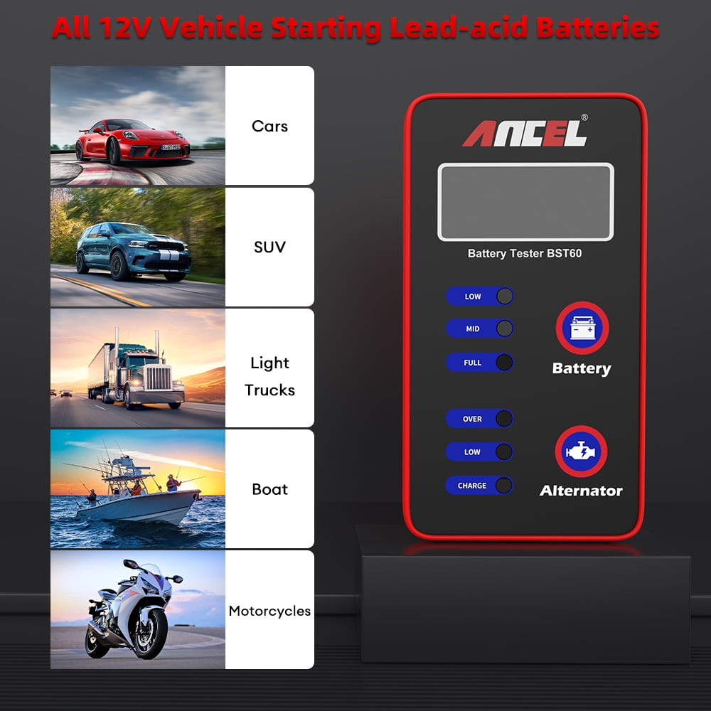Buy ANCEL BST60 Car Battery Tester 12V-24V Batteries Digital Analyzer ...
