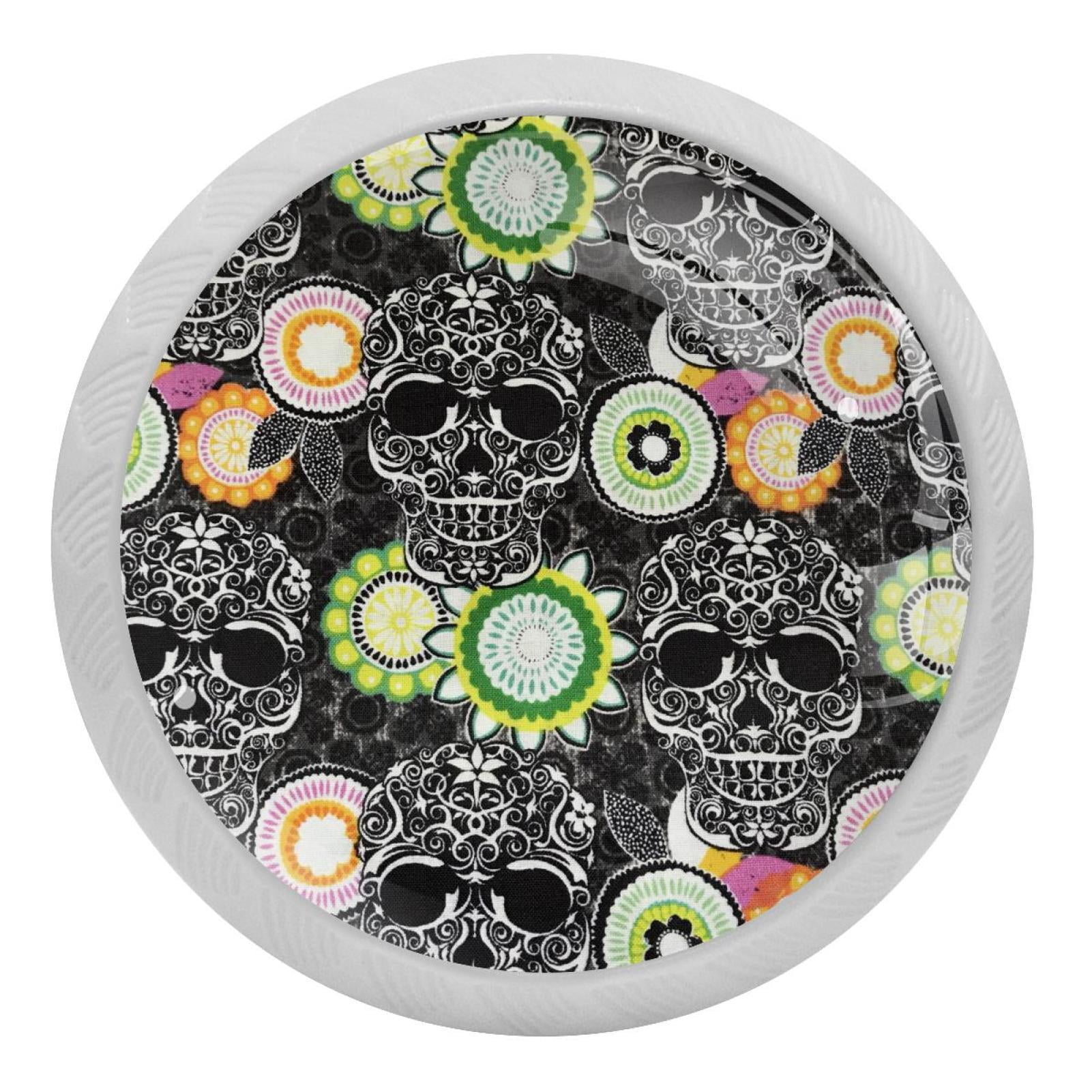 4PCS Round Skull Cabinet Fluorescence Knob Glowing in the Dark ...