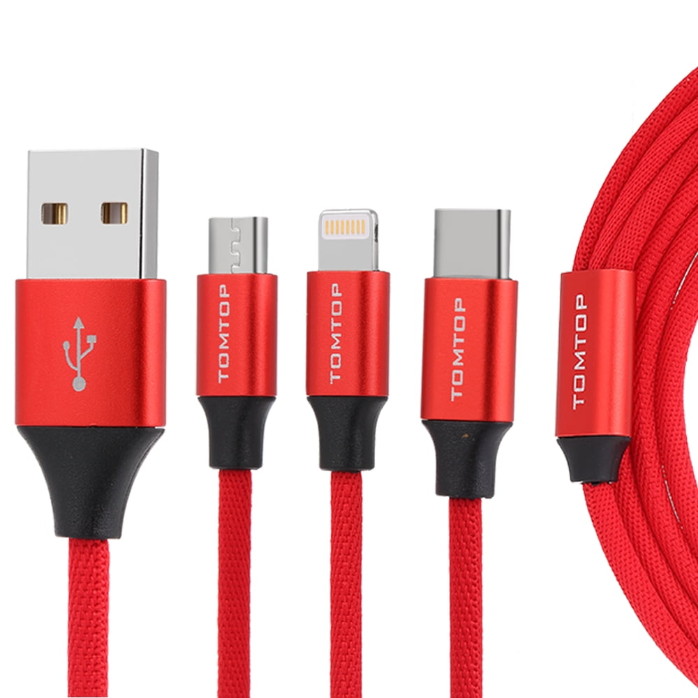 TOMTOP 3.9FT Câble multi chargeur USB Ligne de charge Data Sync Wire 3 ...