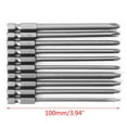 10 Pcs Magnetic Slotted PH2 Screwdriver Bit Steel 1/4 Hex Shank 100mm ...