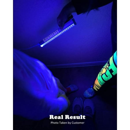 2 Pack UV LED Black Light Fixture, USB Blacklight Tube for Neon Glow ...