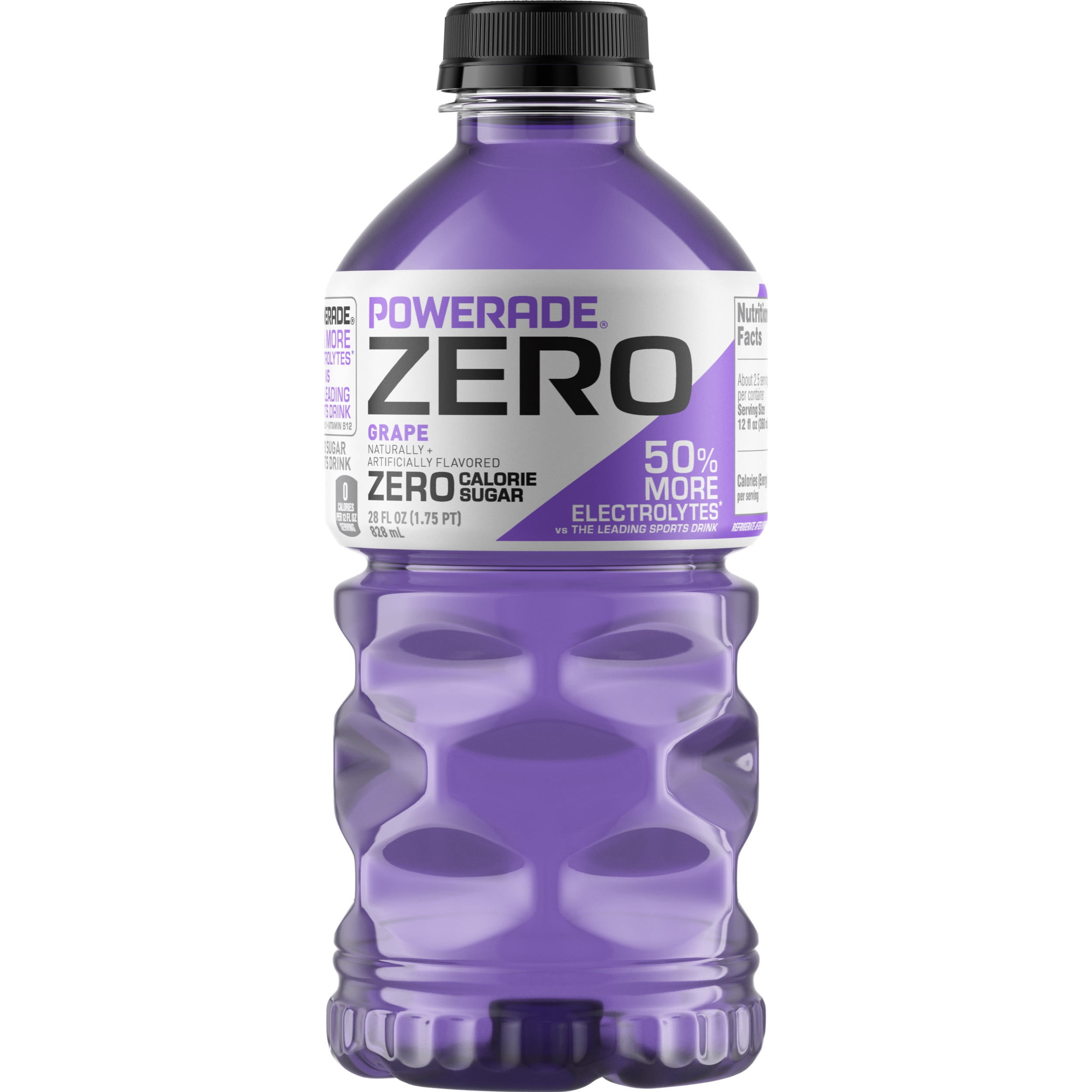 POWERADE Electrolyte Enhanced Zero Sugar Grape Sport Drink, 28 fl oz ...