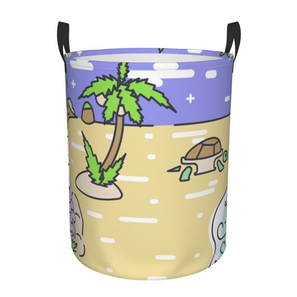 LNWH Laundry Basket, Ocean Beach Turtle Pattern Foldable Laundry Hamper ...