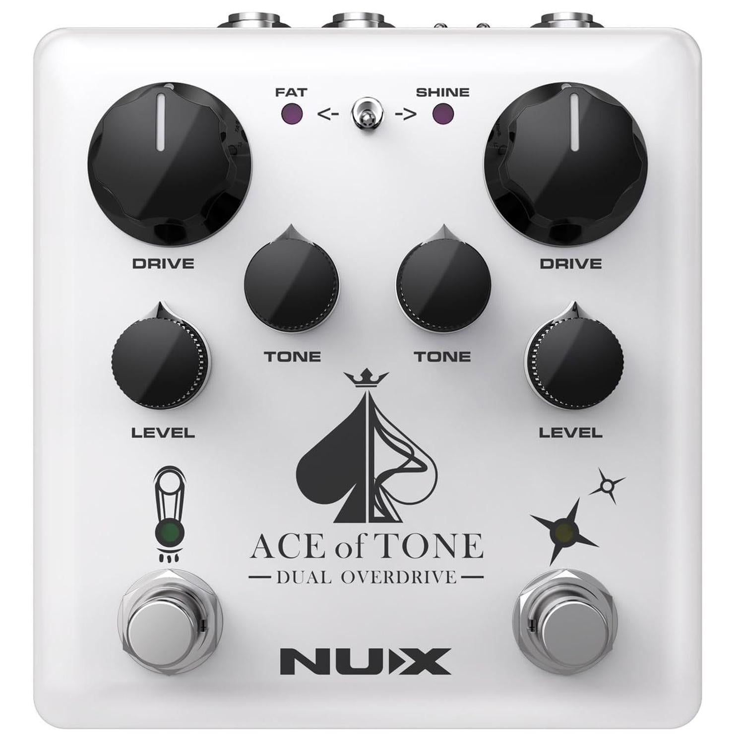 NUX ACE of Tone Dual Overdrive Pedal apilado con Tubeman MKII y Morning ...