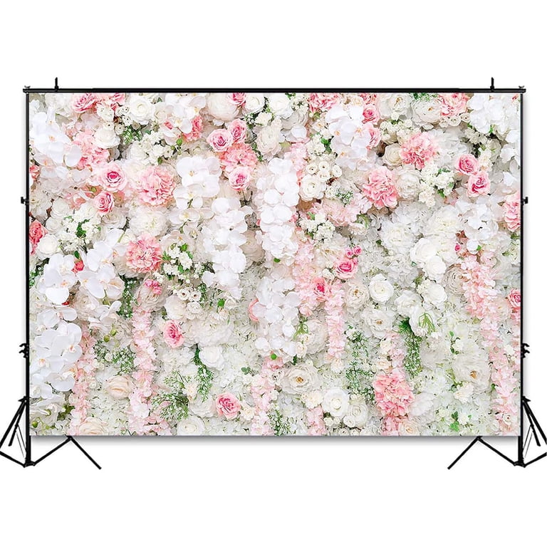 Weather Proof Shutter 8x6ft White Rose Flower Backdrop - Fabric ...