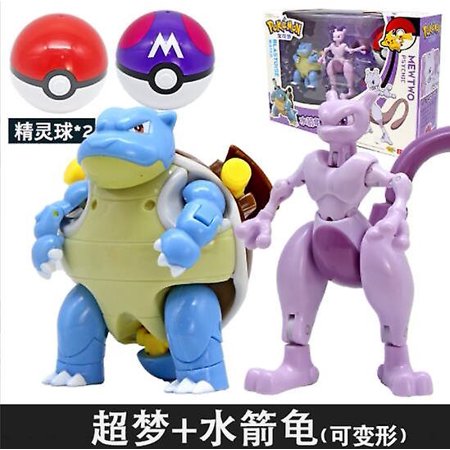 Tomy Pokemon Elf Ball Deformation Toy Model Pikachu Jenny Turtle Mewtwo ...