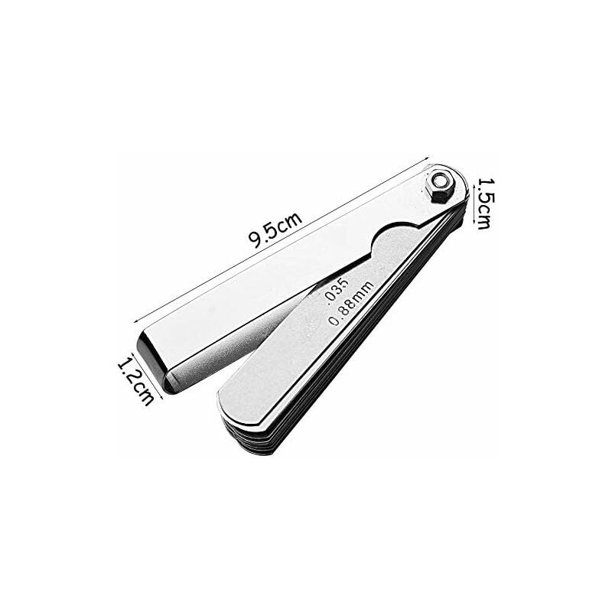 Thickness gauge A set of thickness shims, 32 pieces, metric/inch mark ...