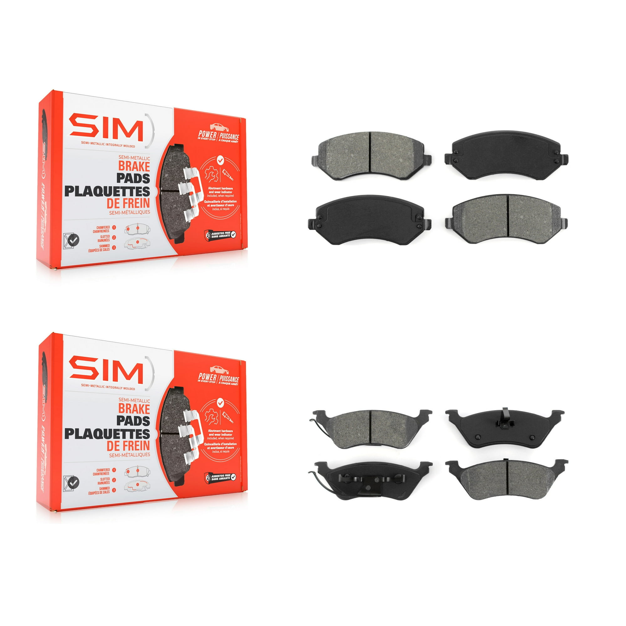 Click here for Sim Front Rear Semi-Metallic Brake Pads Kit For Ca... prices