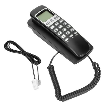 DEWIN Wired Wall Phone Multifunctional Calendar LCD Display Caller ID Landline with Buttons for ...