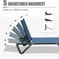 LiviNest 2-Piece Outdoor Chaise Lounge, 5-Position Adjustable Backrest ...