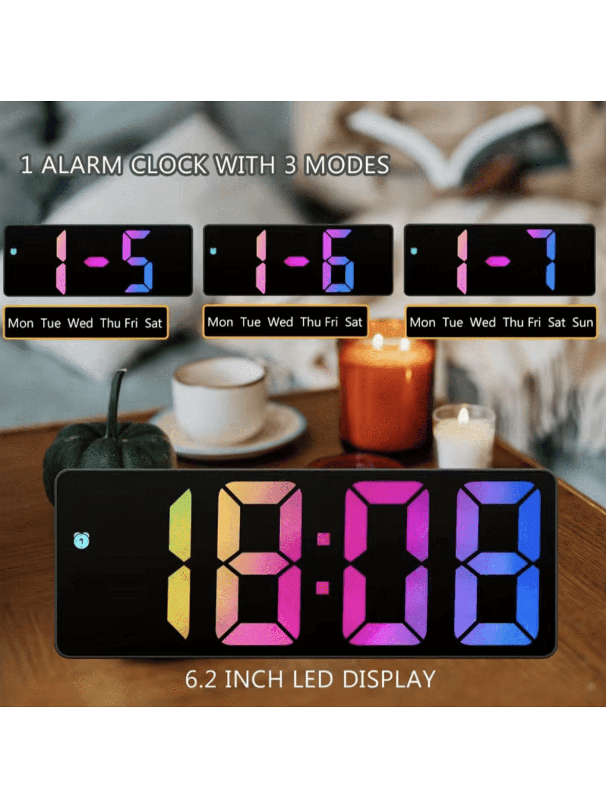 1pc, LED Digital Alarm Clock, Creative Electronic Clock Alarm Clock ...