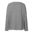 Bibfish Womens T-Shirts Long Sleeve Stripe Tee Crew Neck Casual Base ...
