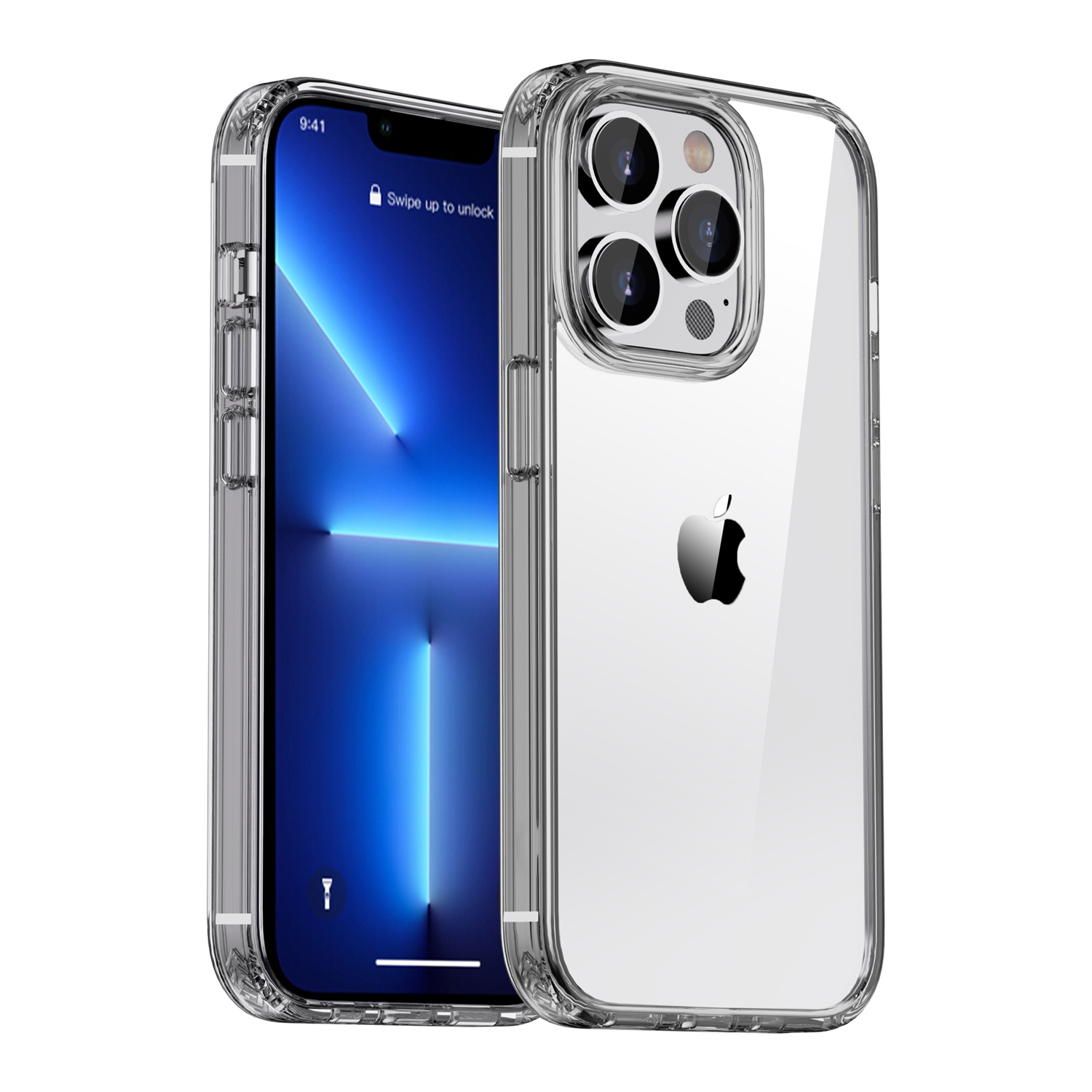 Dteck for iPhone 13 Pro Max Rugged Clear Back Magnetic Case, Flexible TPU & Hard PC Case with ...