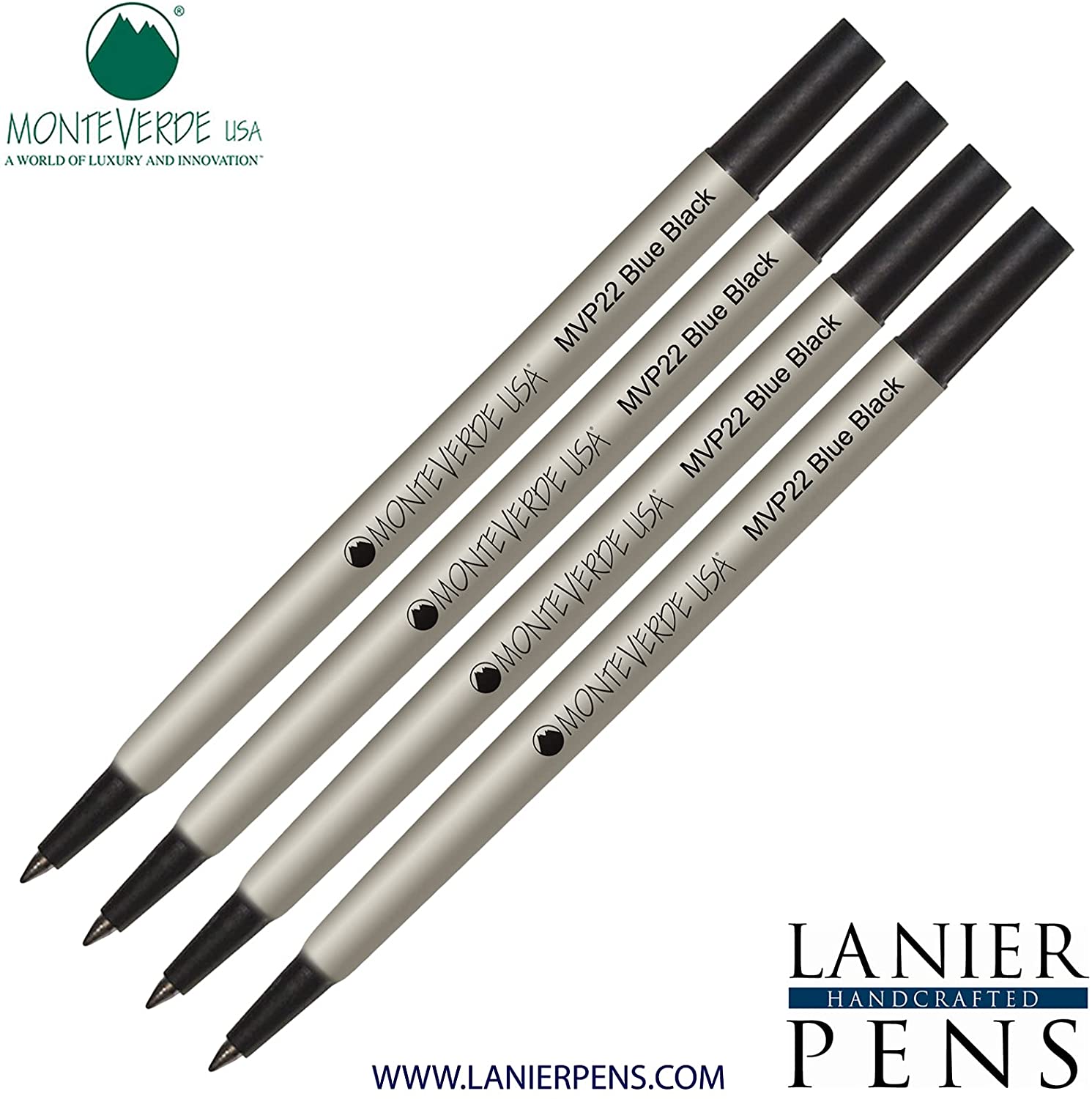 Lanier Combo Pack - 4 Pack - Monteverde Rollerball P22 Paste Ink Refill Compatible with most ...