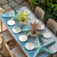 Bllue Starfish Fitted Rectangle Tablecloth 32" x 72" Text Vintage Wood ...