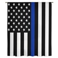Blue American Flag Sheer Curtains 84 Inch Length, Light Filtering Voile ...