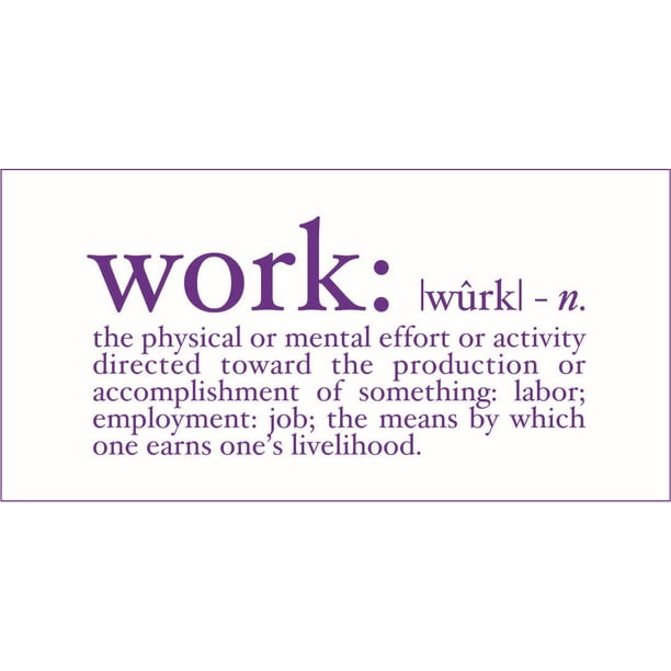Work Definition Vinyl Decal - Small - Violet - Walmart.com