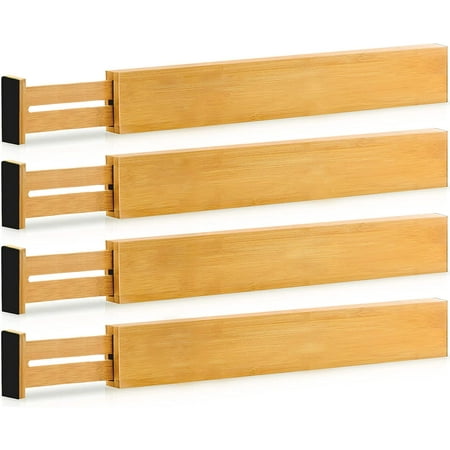 Extra-Large Bamboo Adjustable Drawer Dividers - Expandable (2.6 Tall ...