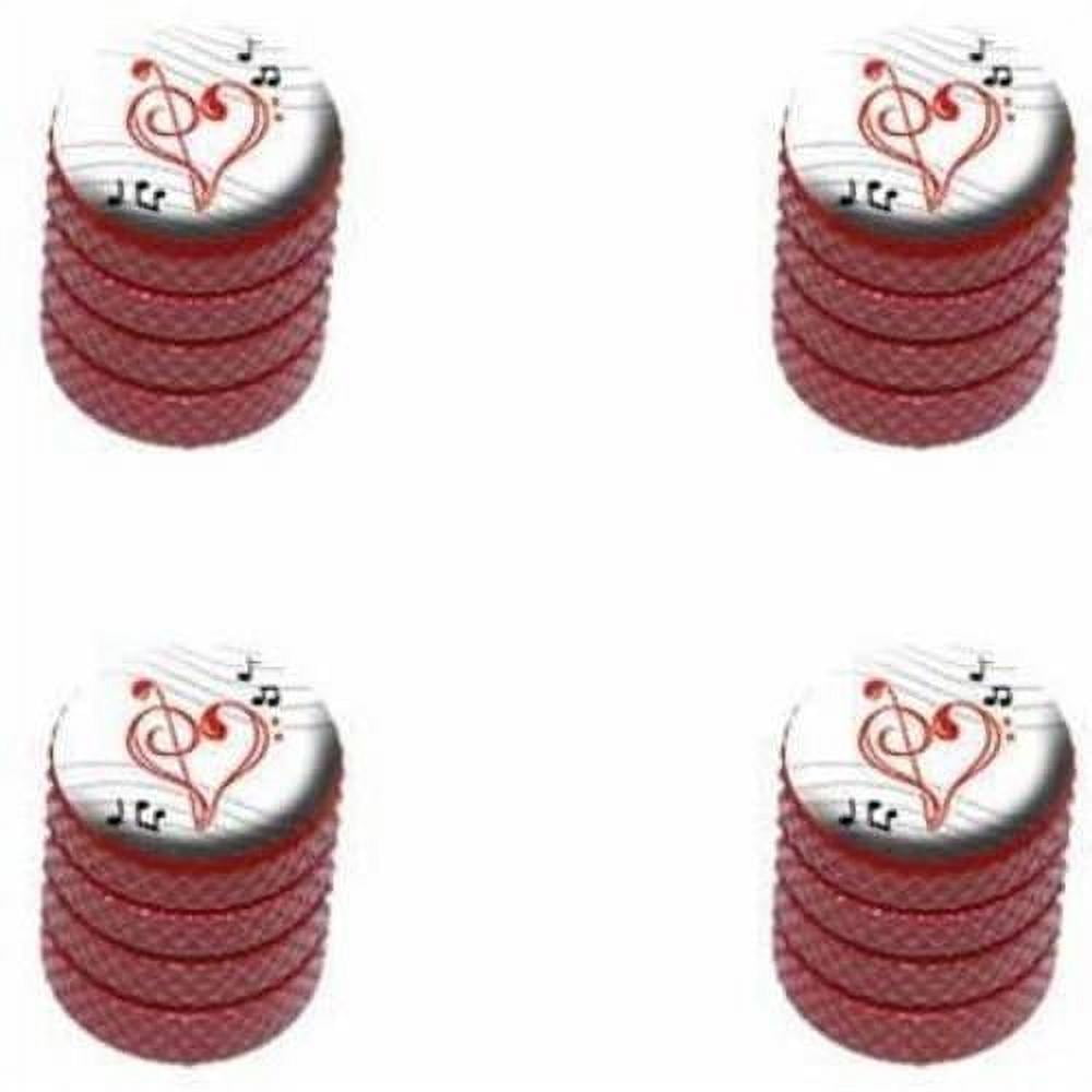 Treble Bass Clef Heart Music Tire Rim Wheel Aluminum Valve Stem Caps ...