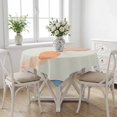 Arched Line Art Orange Sun Table Cloth 60x60in, Waterproof Square ...