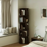 YOWOS 5-Tier Rotating Shelf Unit, 360° Swivel Wood Organizer for Small ...