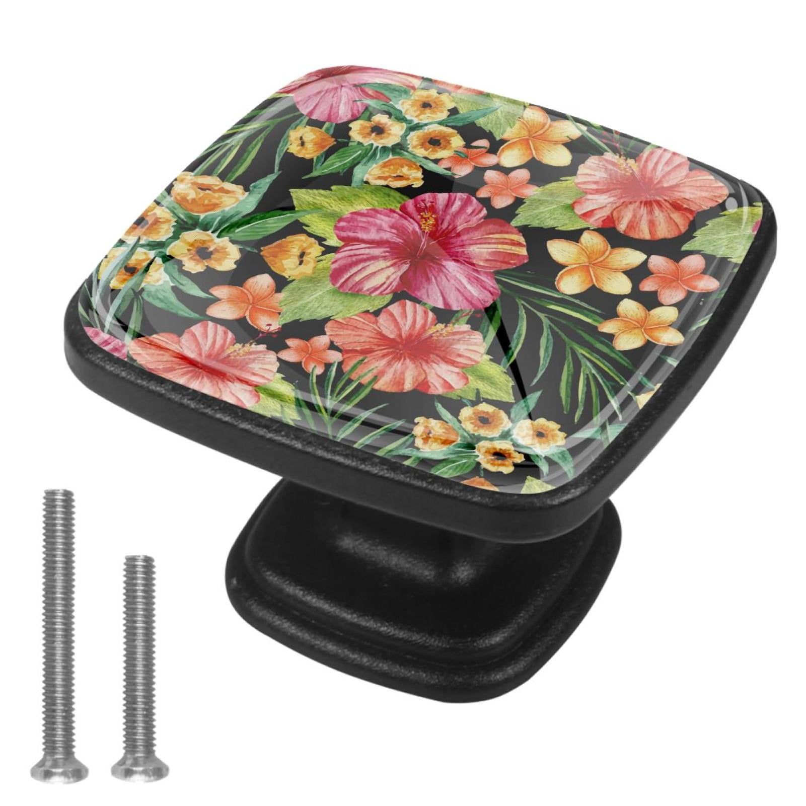 4 Pcs Cabinet Handle Drawer Pulls Tropical Summer Knobs with Screws ...